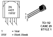2N4401: NPN Bipolar Transistor, TO-92