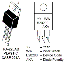 MBR20200CT: Schottky Barrier Rectifier, 200 V, 20 A