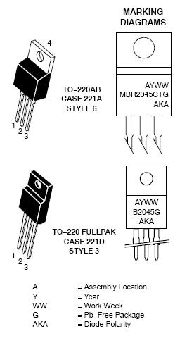 MBR2045CT: 45 V, 20 A Schottky Rectifier