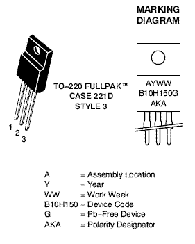 MBRF10H150CTG: 150 V, 10 A H-Series Dual Schottky Rectifier