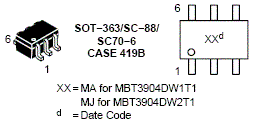 MBT3904DW1: Dual NPN Bipolar Transistor