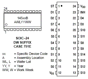MC14515B: 4-Bit Transparent Latch/4-to-16 Line Decoder