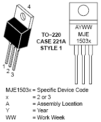 MJE15033: Bipolar Transistor, PNP, 250 V, 8.0 A