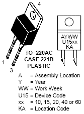 MUR1560: Power Rectifier, Ultra-Fast Recovery, Switch-mode, 15 A, 600 V
