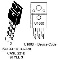 MURF1660CT: Power Rectifier, Ultra-Fast Recovery, Switch-mode, 16 A, 600 V