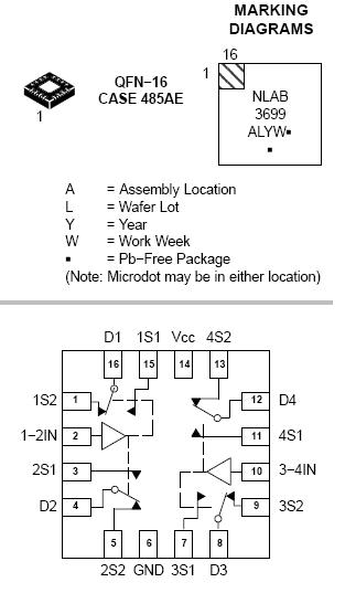 NLAS3699B: Analog Switch, Dual DPDT, Ultra-Low RON