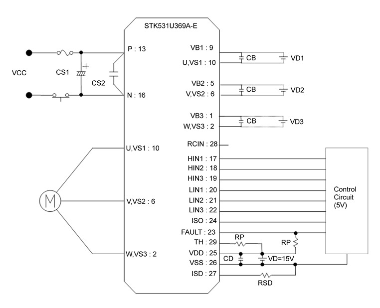 STK531U369A-E: Intelligent Power Module (IPM), 600 V, 10 A