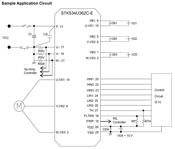 STK534U362C-E: Intelligent Power Module (IPM), 600 V, 10 A
