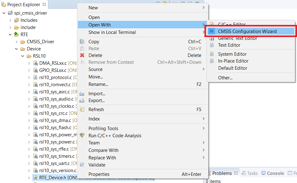 KB: Setting Up the RSL10 CMSIS Drivers via the CMSIS Configuration Wizard