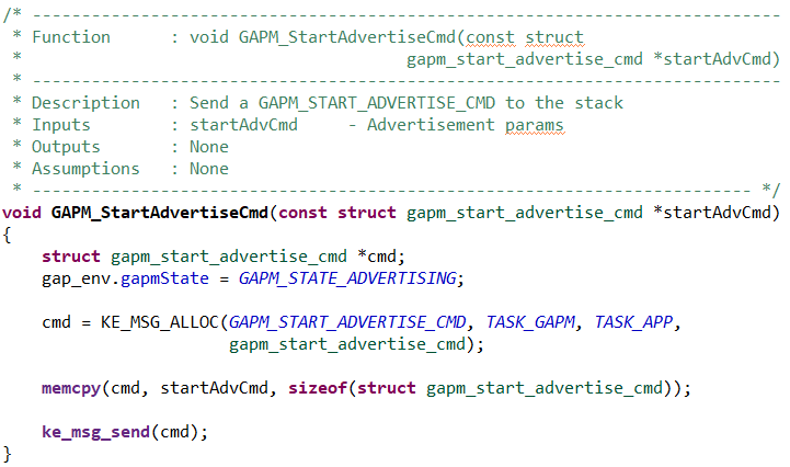 KB: Outlining the Bluetooth Low Energy Stack Abstraction Code Available in the 'ble...' RSL10 ...