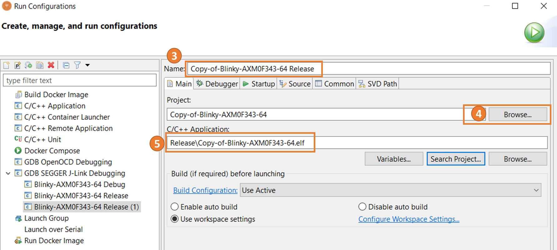FAQ: Renaming projects from the AXM0F343 CMSIS Pack within Onsemi IDE