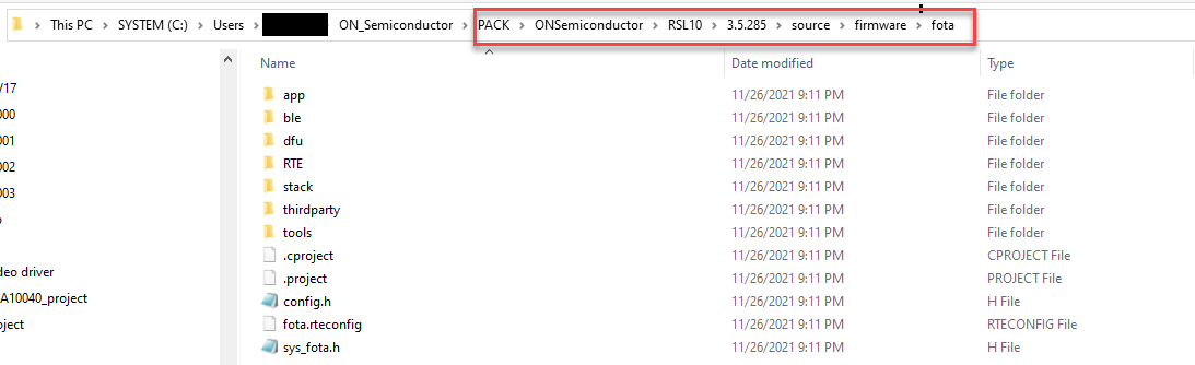 RSL10 FOTA - change sub - image build id